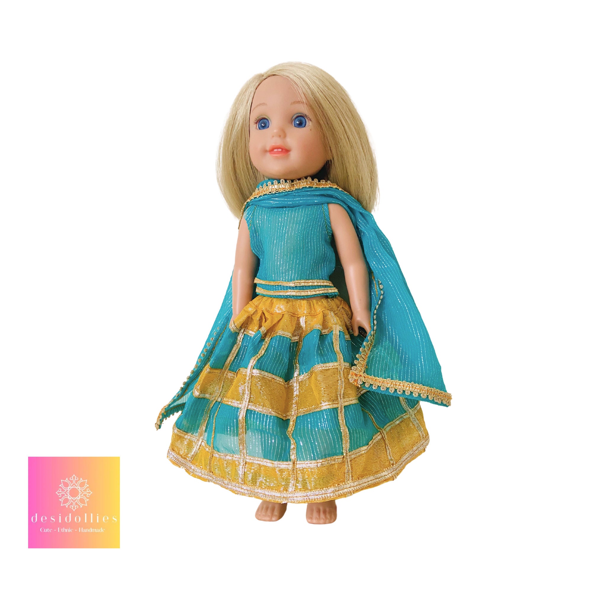 Indian Doll Dress 14" Doll Lehenga Eid Gift Girls Pakistani Doll ...