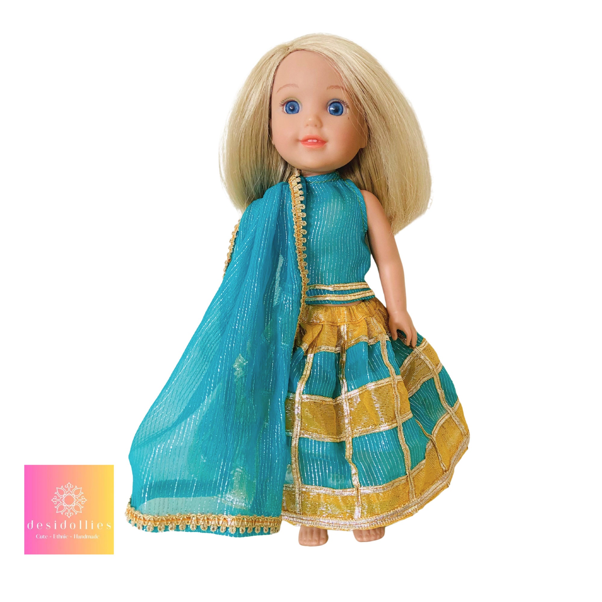 Indian Doll Dress 14" Doll Lehenga Eid Gift Girls Pakistani Doll ...