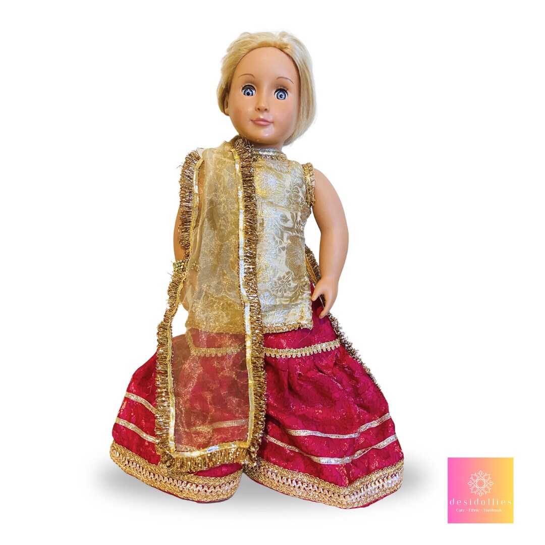 Handmade Doll Gharara Set: Pakistani Eid Dress for 18" Dolls - Etsy