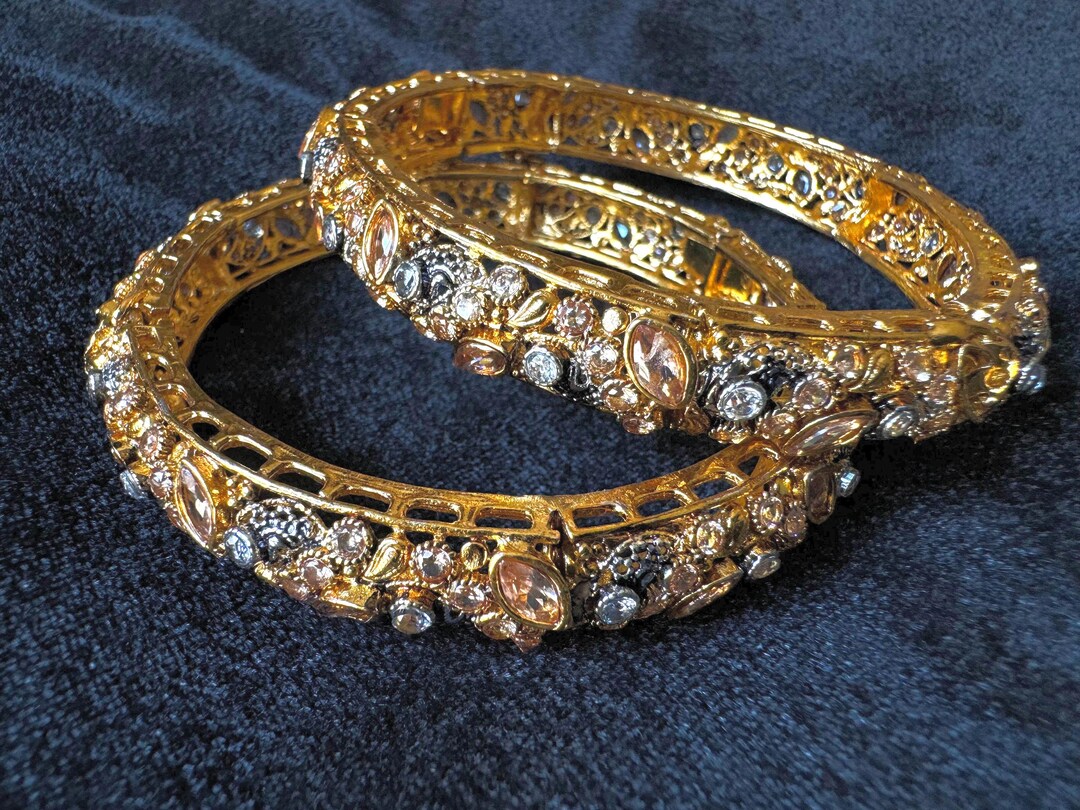 Adjustable Gemstone Bangle Pair: Pakistani Indian Karray Bracelets - Etsy