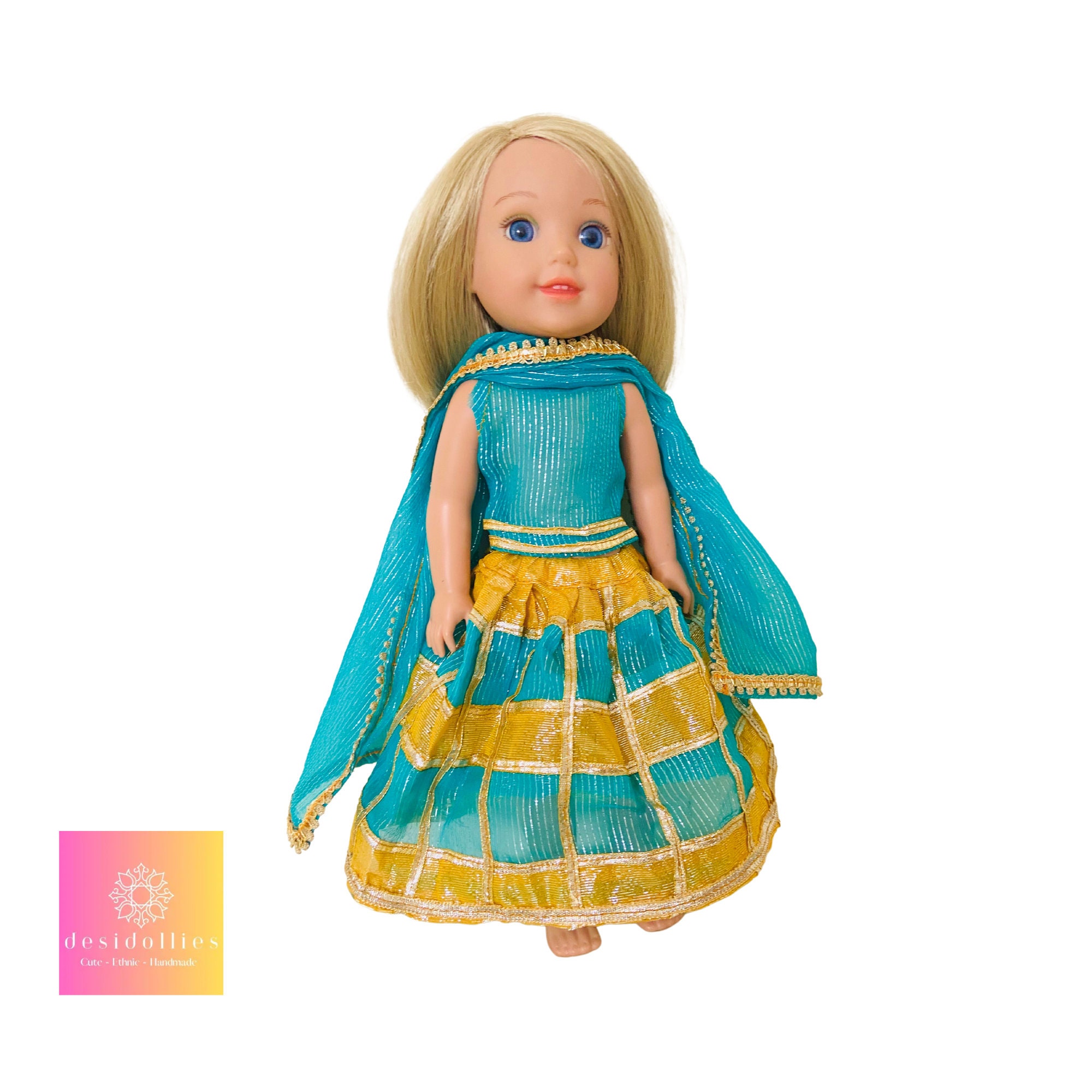 Indian Doll Dress 14" Doll Lehenga Eid Gift Girls Pakistani Doll ...