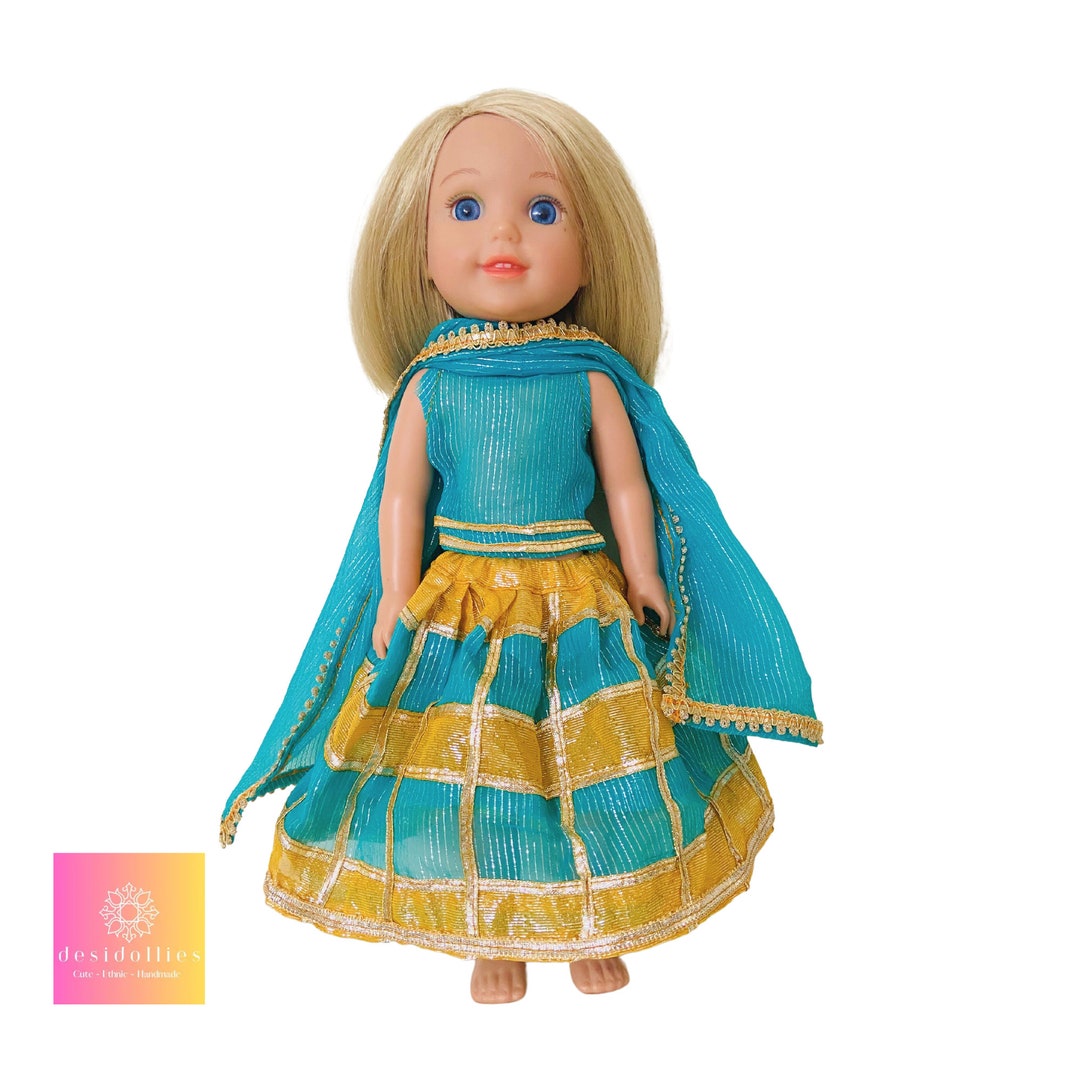 Indian Doll Dress 14" Doll Lehenga Eid Gift Girls Pakistani Doll ...