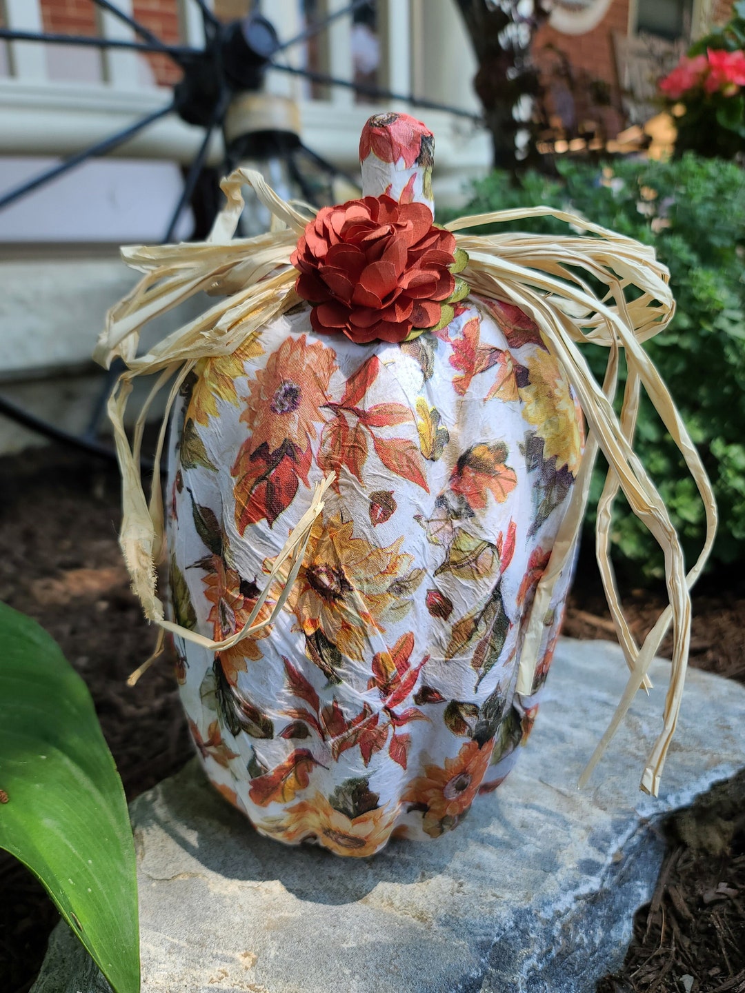 Paper Mache Fall Pumpkin - Etsy