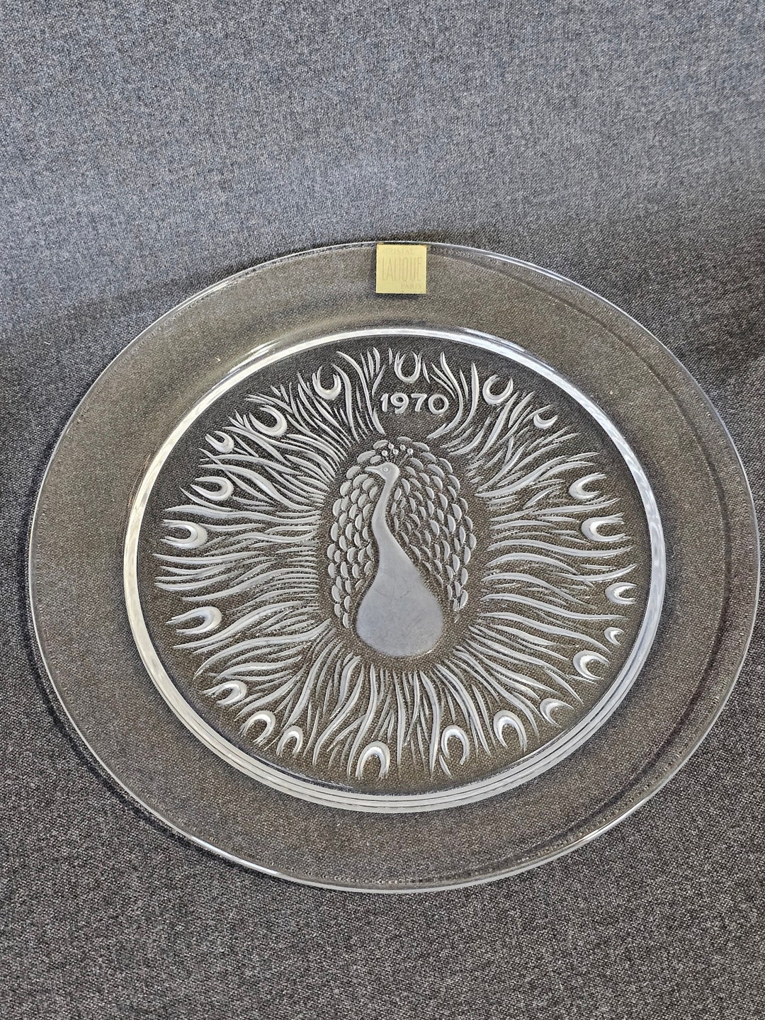 Vintage Lalique 1970 Limited Edition Peacock Plate. Cristal Lalique ...