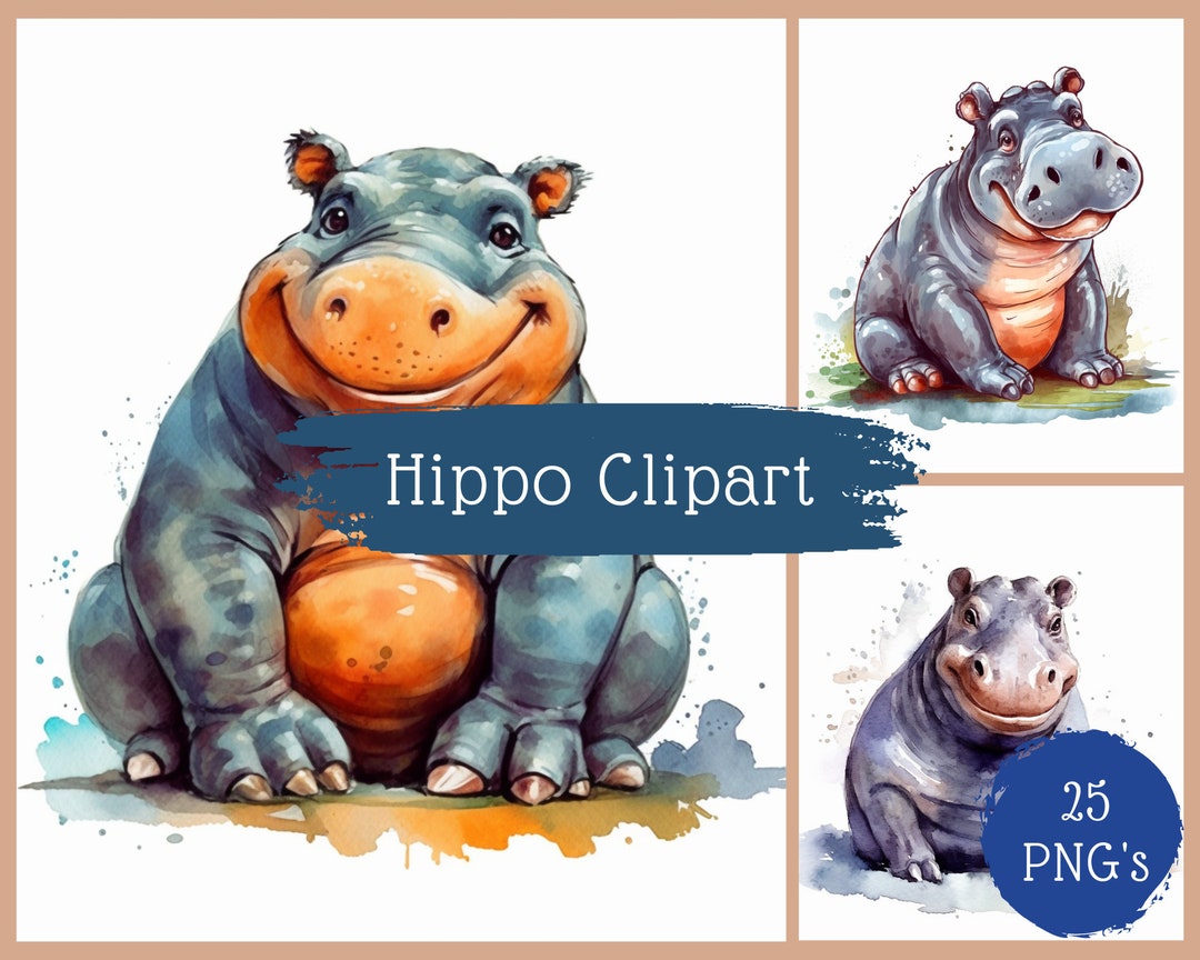 25 + Hippo PNG, Transparent Animal Hippoclipart, Kids Cartoon Design ...