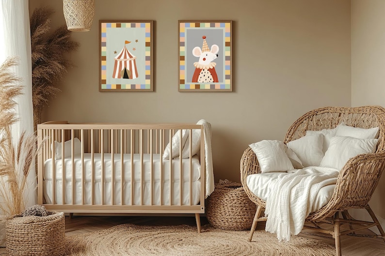 Set of Two Neutral Nursery Prints, Kids Wall Art, Nursery Print Set ...