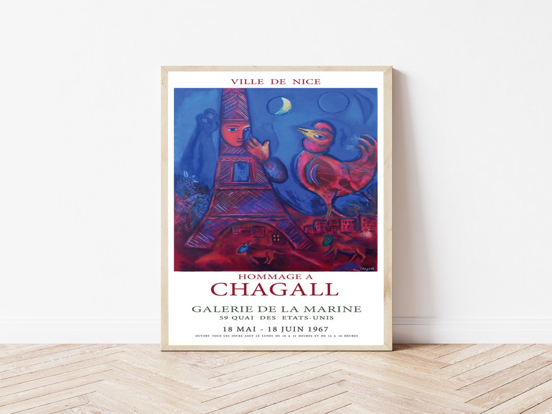 Marc Chagall Art Print, Chagall Poster, Chagall Paris Print, Wall Decor ...