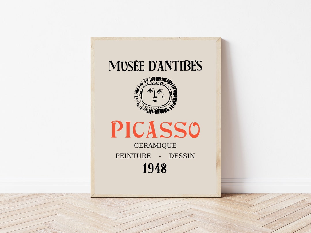Picasso Art Print, Picasso Poster, Picasso Orange Print, Wall Decor ...
