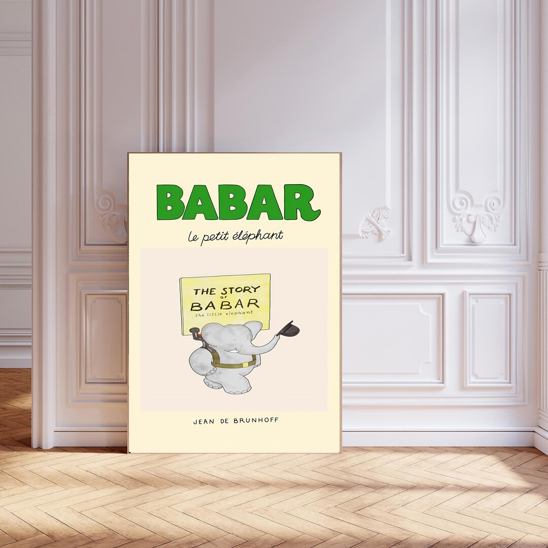 Babar the Elephant Nursery Wall Art, Retro Kids, Kids Room Wall Art ...