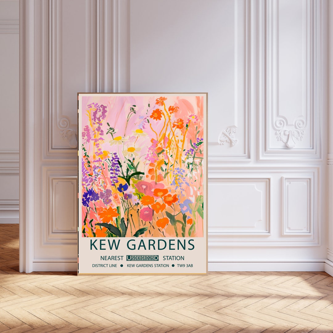 Botanical Flower Market Art Print, Kew Gardens Print, Floral Print ...