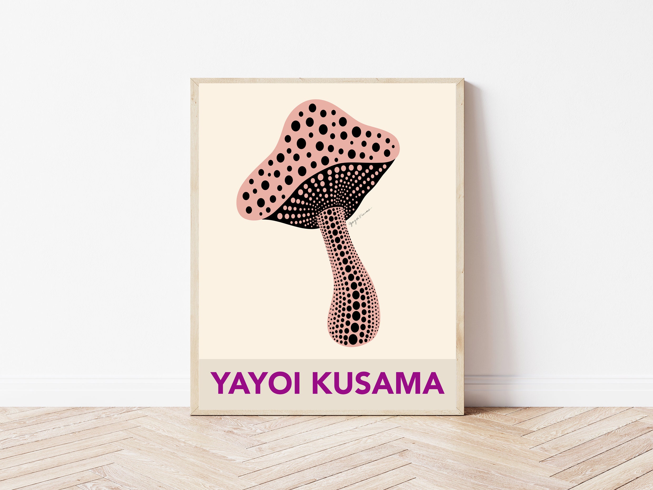 Yayoi Kusama Mushroom Art Print Kusama Pink Art Print Pink - Etsy Australia