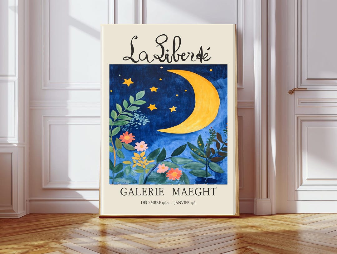 LA LIBERTE Wall Art, Museum Exhibition Print, Moon and Stars Print ...