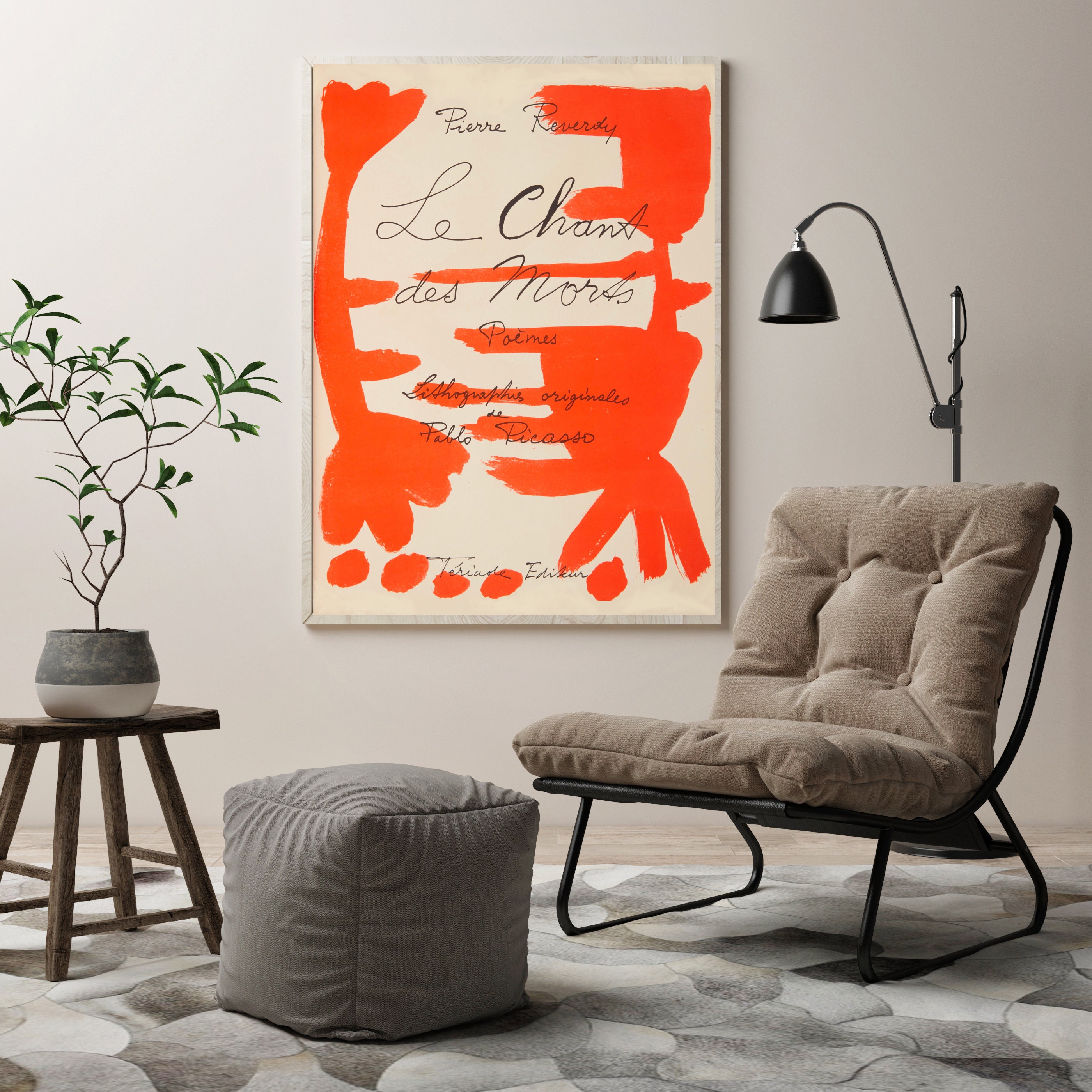 Picasso Art Print, Picasso Poster, Picasso Orange Print, Wall Decor ...