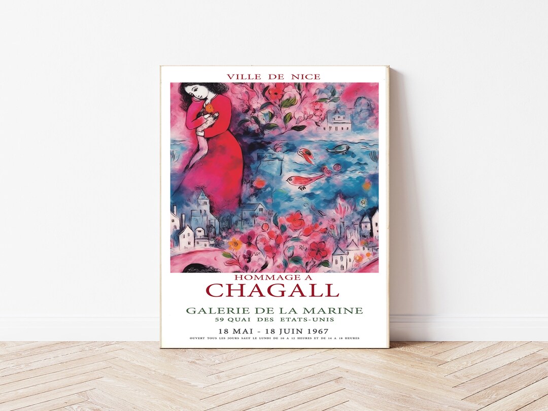 Marc Chagall Art Print, Chagall Poster, Chagall Paris Print, Wall Decor ...