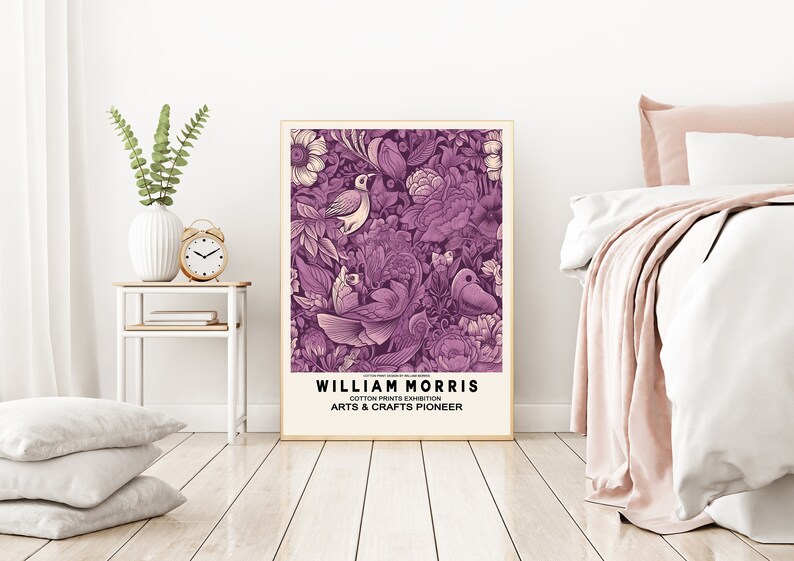 William Morris Art Print, William Morris Purple Flowers, Morris Print ...