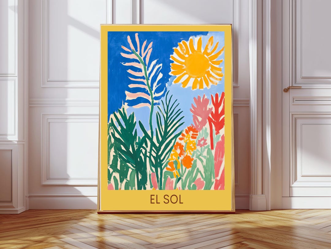 Mexican Sun Print Vintage Sun Poster Mexico Art Print Mexico Wall Art ...