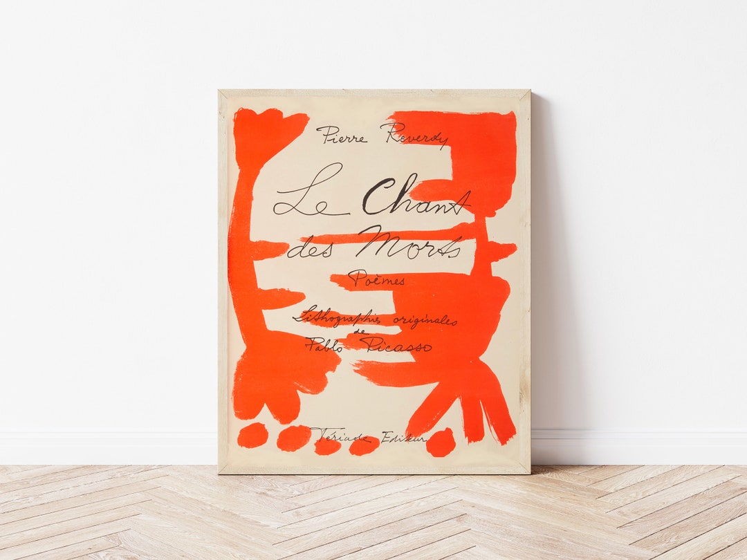 Picasso Art Print, Picasso Poster, Picasso Orange Print, Wall Decor ...