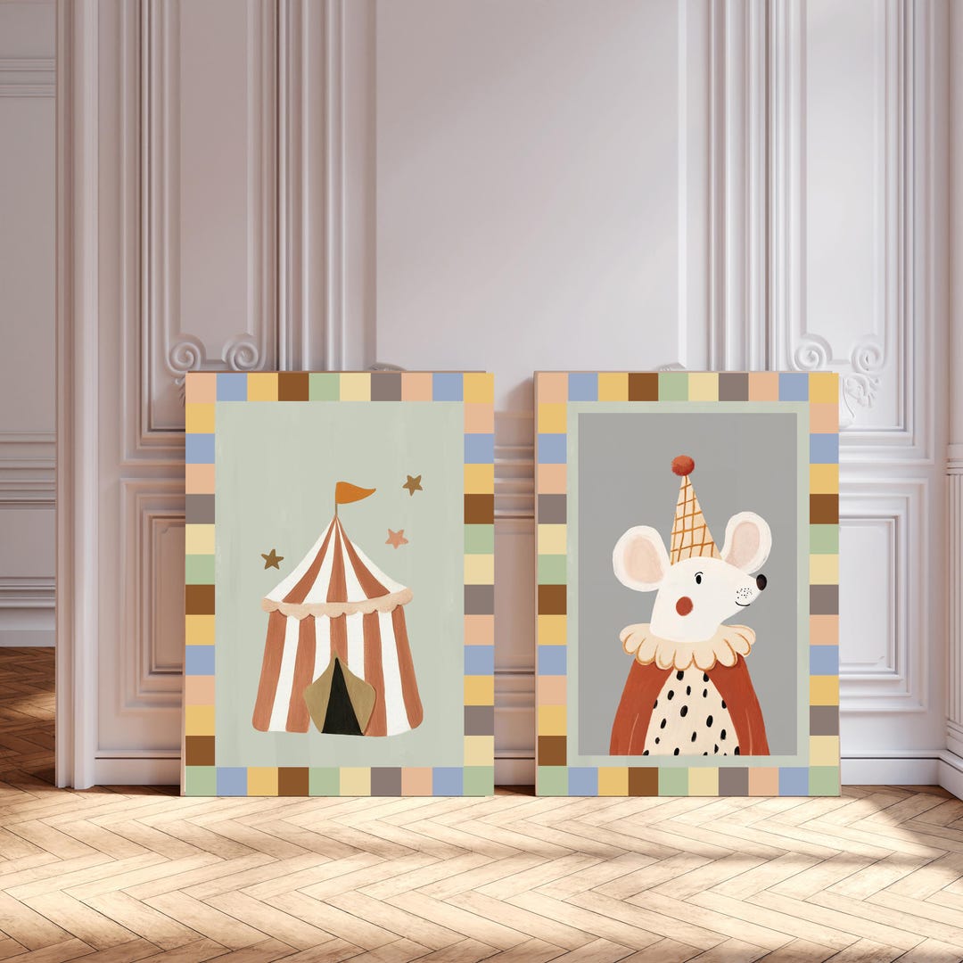 Set of Two Neutral Nursery Prints, Kids Wall Art, Nursery Print Set ...