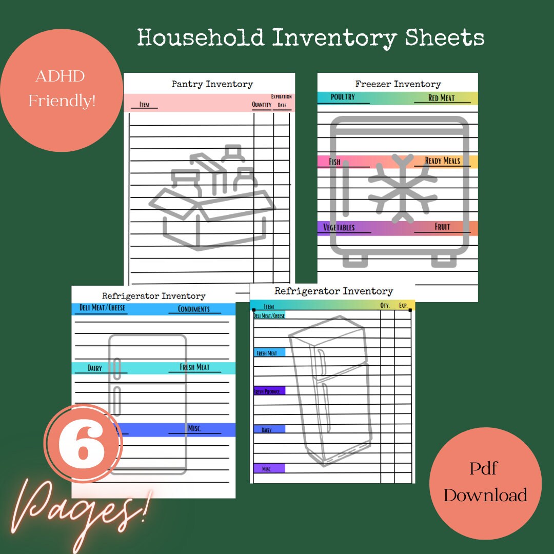 Household Inventory Sheets - Etsy