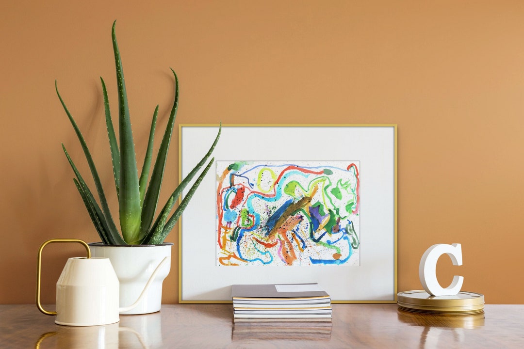 Menagerie Art Print, Watercolor Painting, Abstract Art - Etsy