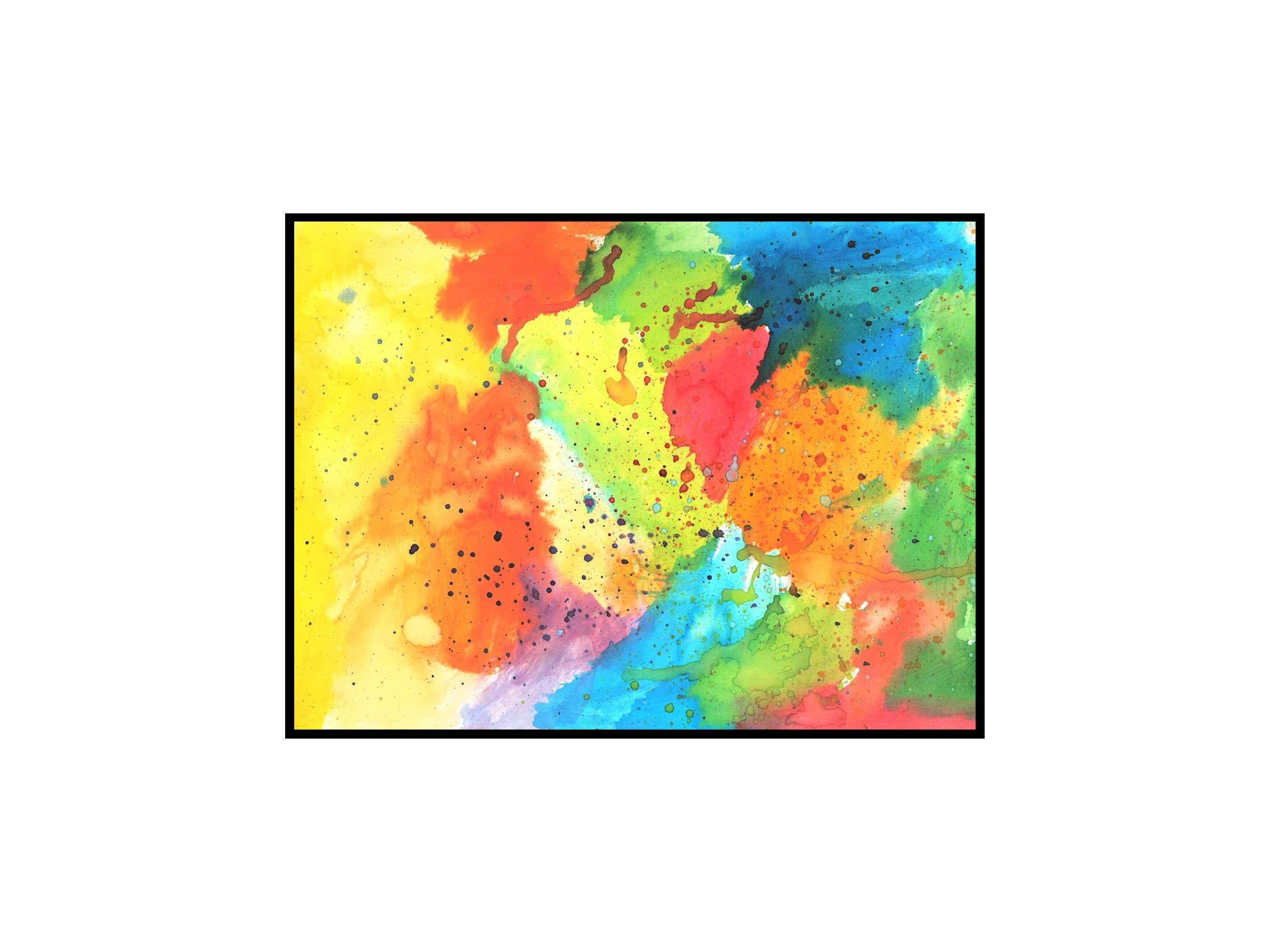 Rainbow Sherbet - Art Print, Watercolor Painting, Abstract Art - Etsy