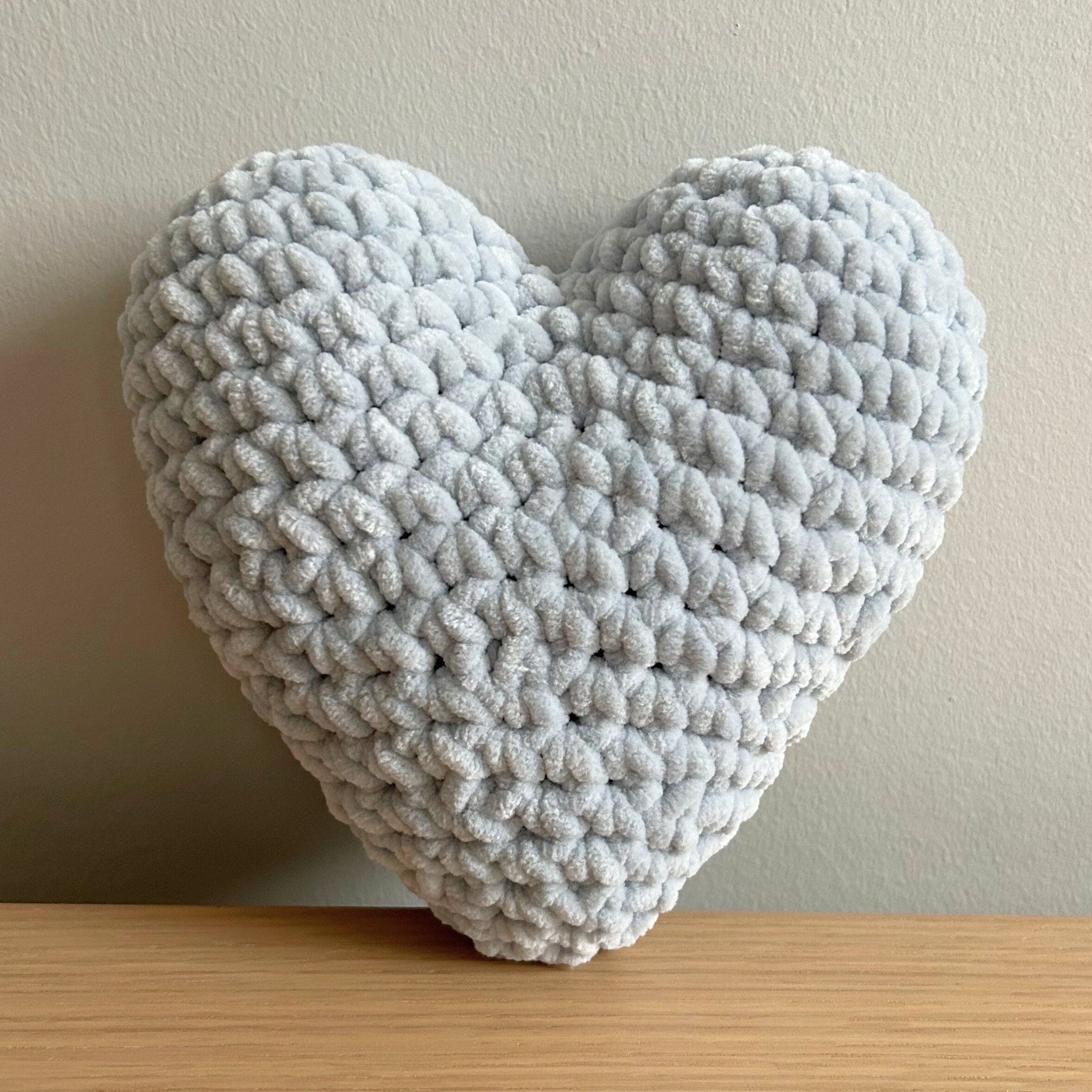 7" Crochet Plush Heart With Super Soft Yarn, Handmade Gift for ...