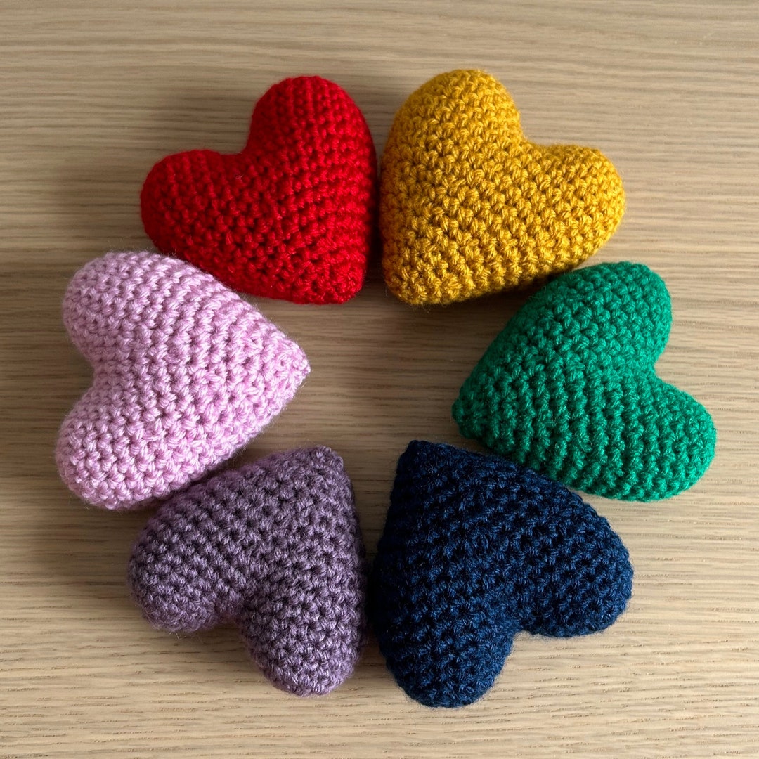 3.5" Crochet Plush Heart, Handmade Gift for Valentine's Day ...