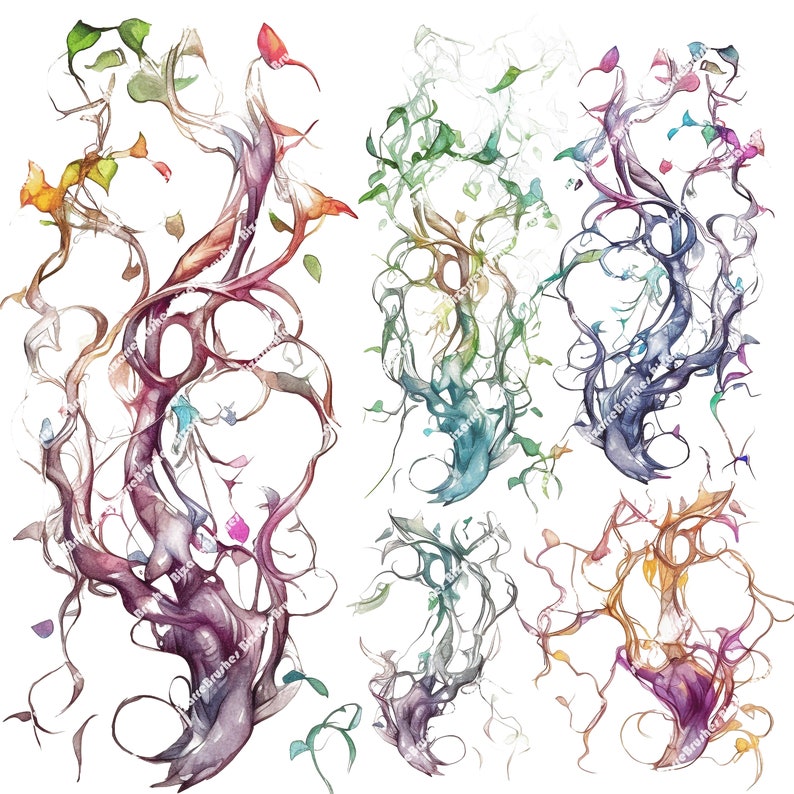 Fantasy Tree Branch Vine PNG Clipart Featuring Fantasy Plants and Vines ...