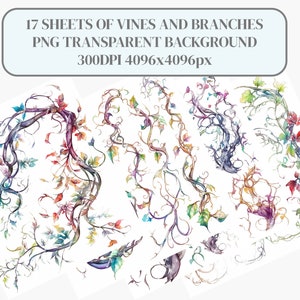 Fantasy Tree Branch Vine PNG Clipart Featuring Fantasy Plants and Vines ...