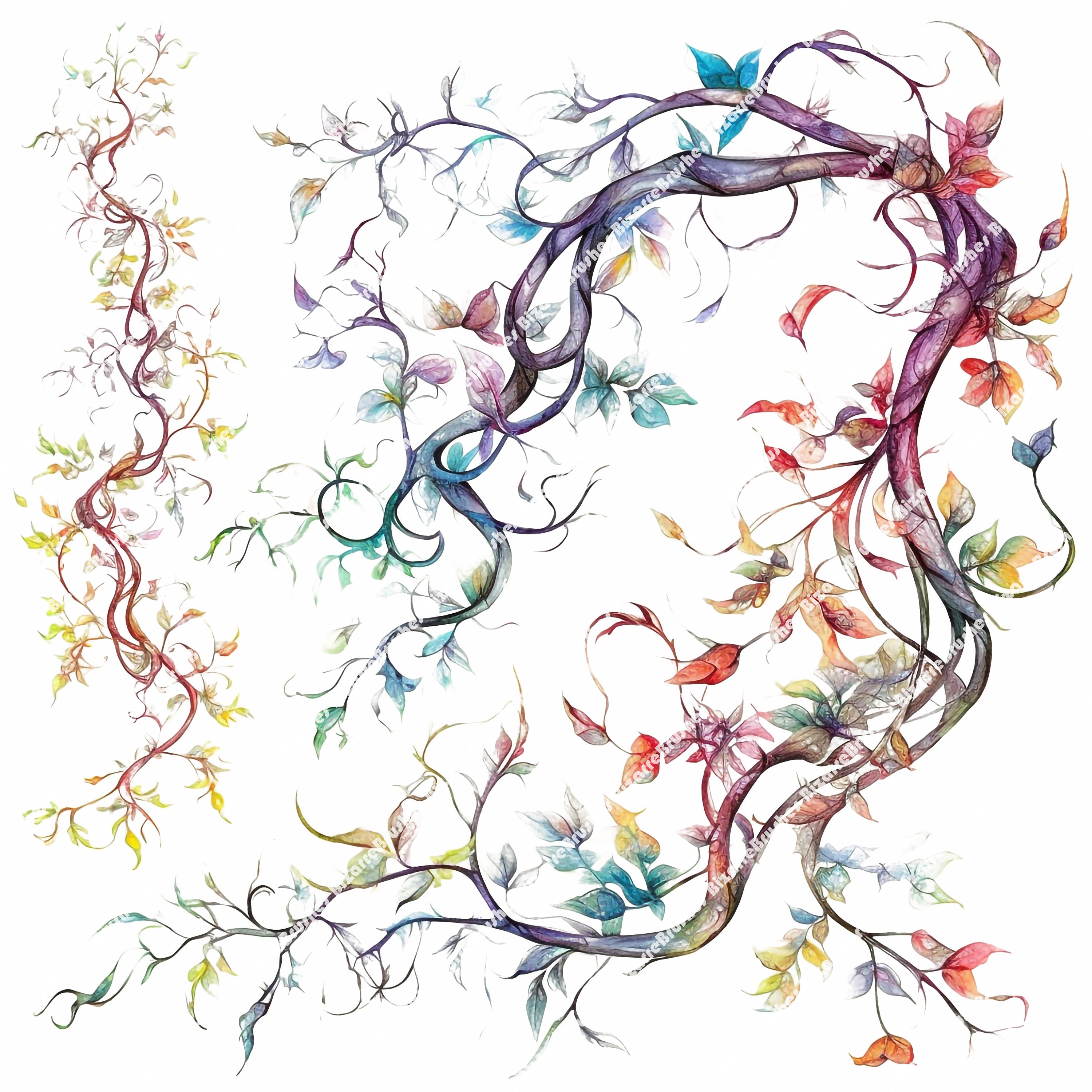 Fantasy Tree Branch Vine PNG Clipart Featuring Fantasy Plants and Vines ...