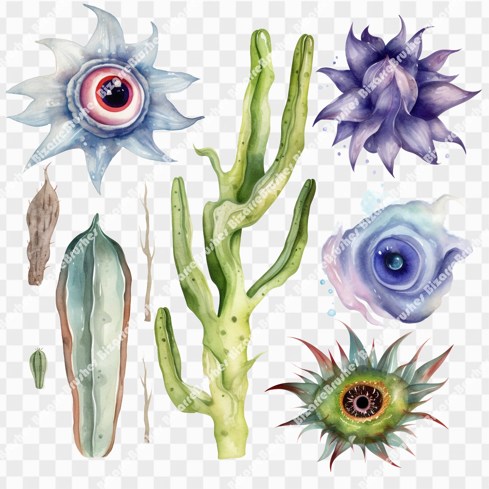 Alien Dreamland Fantasy Plants PNG Clipart Featuring Unique Alien ...