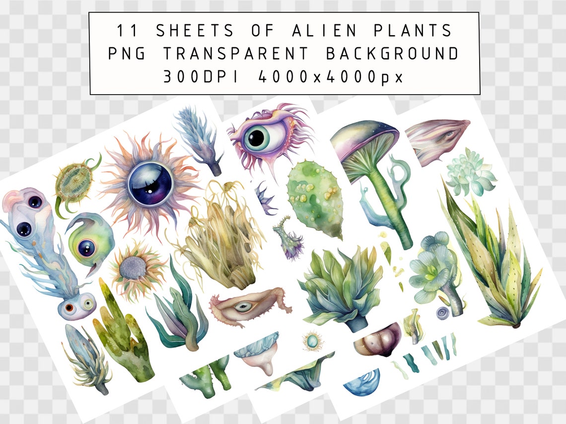 Alien Dreamland Fantasy Plants PNG Clipart Featuring Unique Alien ...