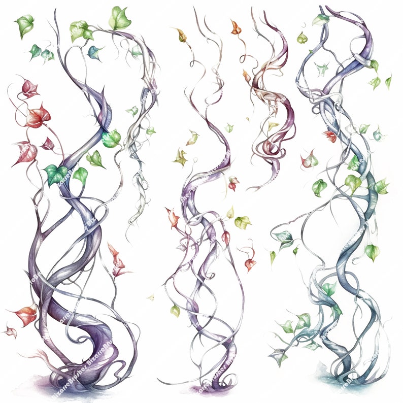Fantasy Tree Branch Vine PNG Clipart Featuring Fantasy Plants and Vines ...