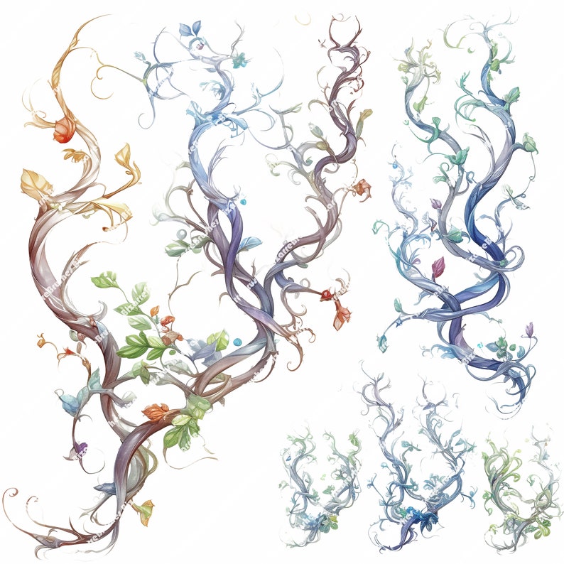 Fantasy Tree Branch Vine PNG Clipart Featuring Fantasy Plants and Vines ...