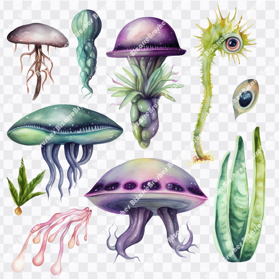 Alien Dreamland Fantasy Plants PNG Clipart Featuring Unique Alien ...
