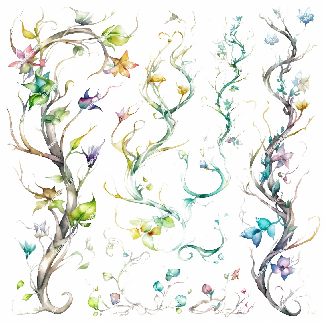 Fantasy Tree Branch Vine PNG Clipart Featuring Fantasy Plants and Vines ...
