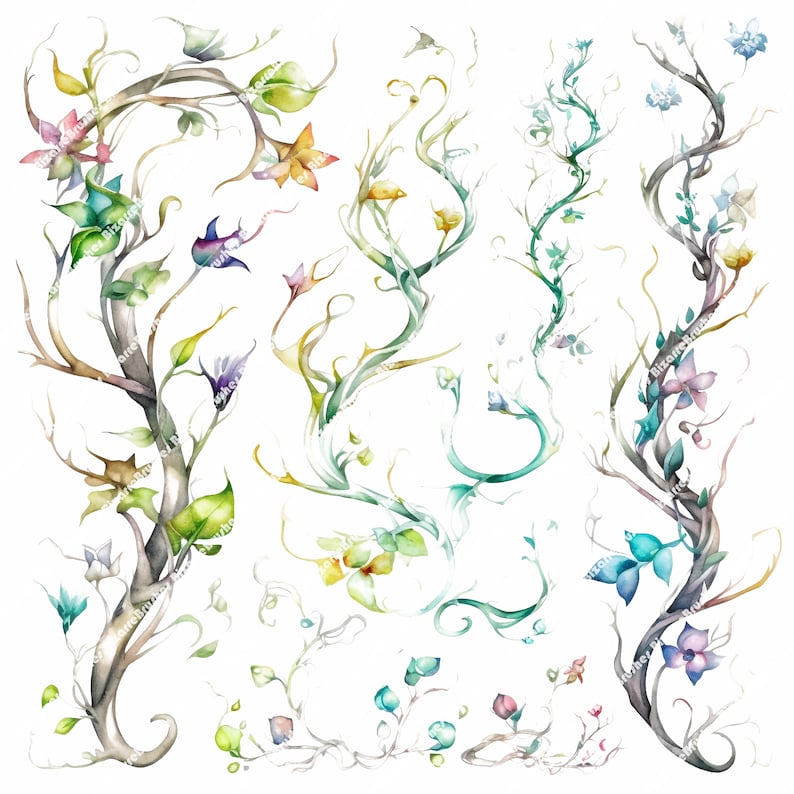 Fantasy Tree Branch Vine PNG Clipart Featuring Fantasy Plants and Vines ...