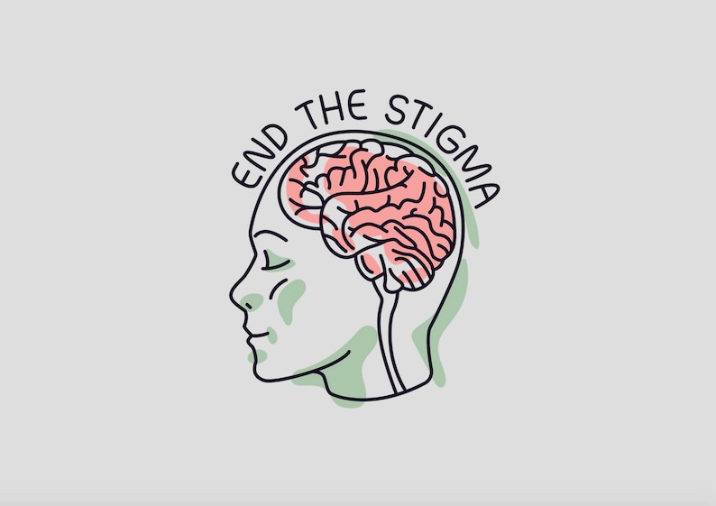 End the Stigma PNG Mental Health PNG Brain PNG Instant Download - Etsy