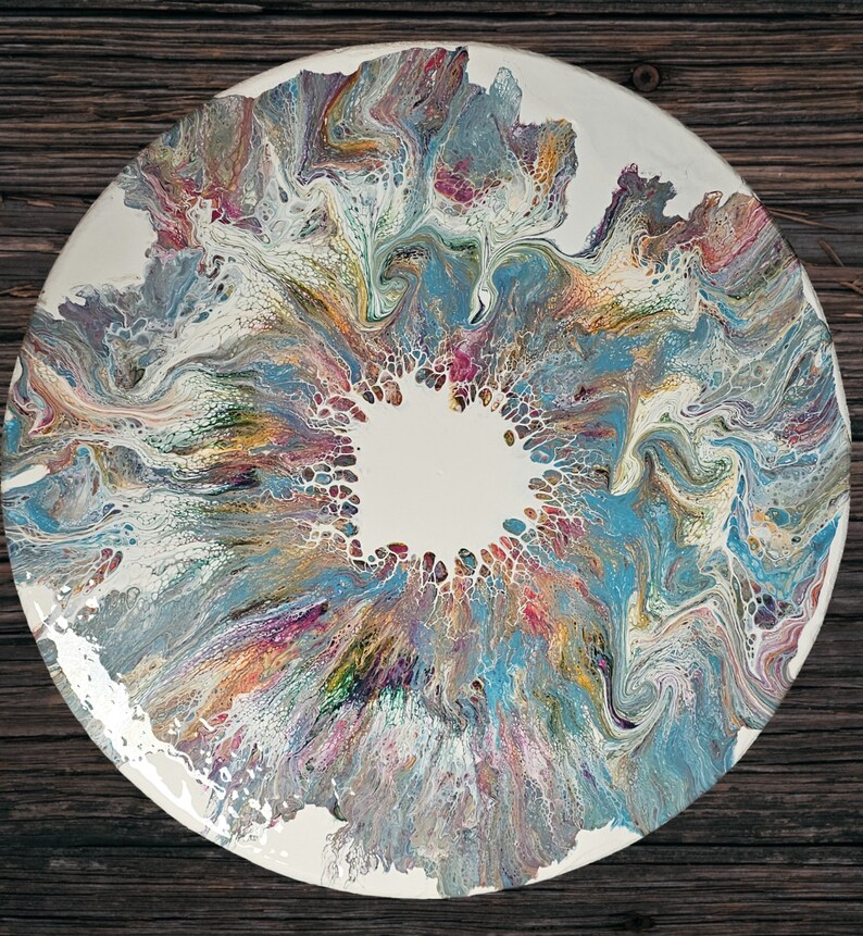 Lazy Susan Turntable Epoxy Resin Wood Colored Paint Rotating Tray ...