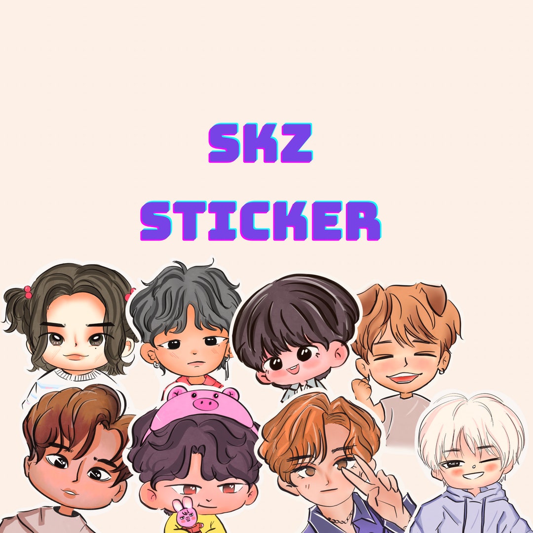 SKZ Sticker Cute Kawai Sticker Sticker Sheet Kpop Fanart - Etsy