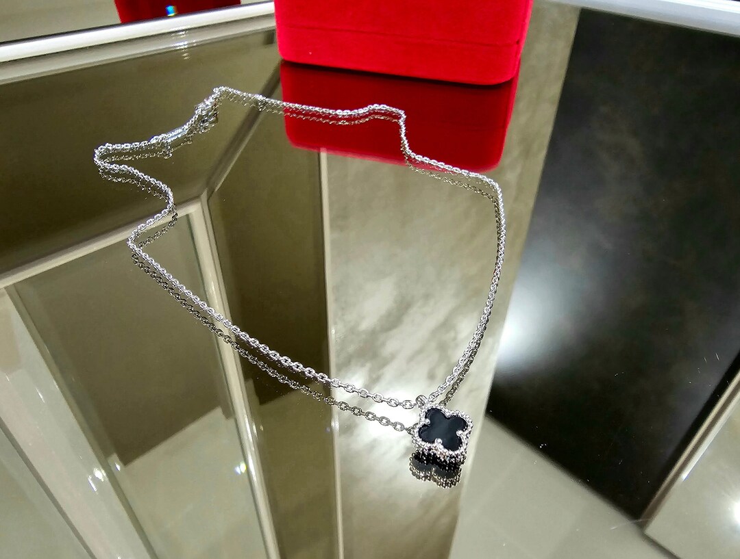 18k White Gold Plated 925 Silver Black Onyx Sweet Vintage - Etsy