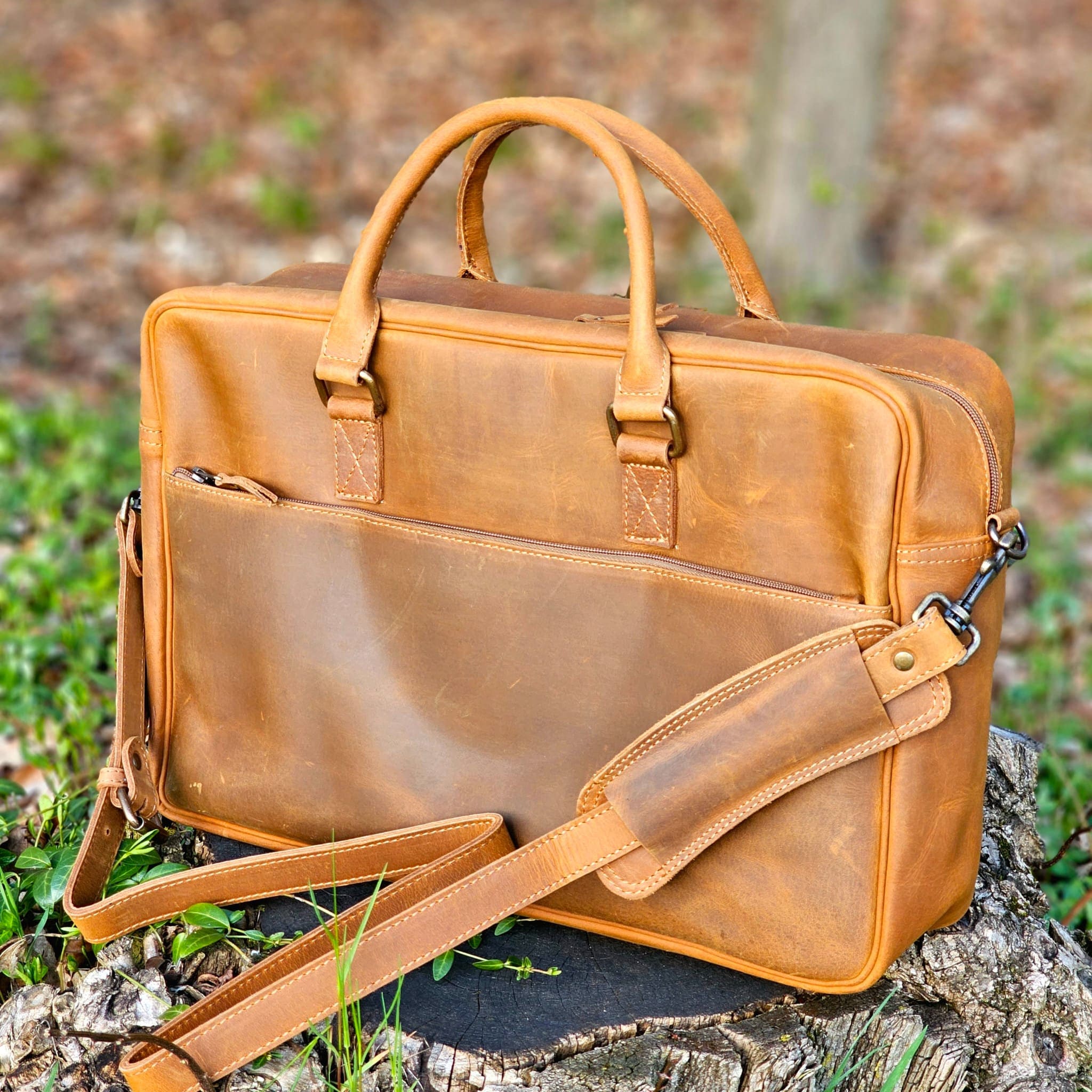 Handmade Genuine Leather Briefcase, Messenger Bag, Laptop Bag, Shoulder ...