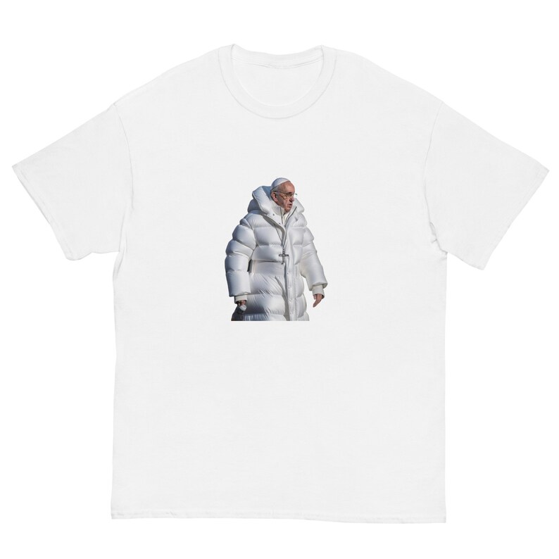 Pope Francis Puffer Jacket T-shirt - Etsy