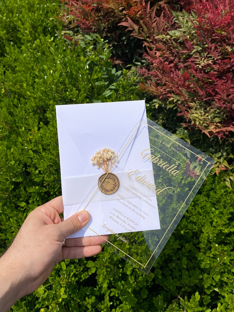 Acrylic Wedding Invitation Custom Invitation Transparent - Etsy