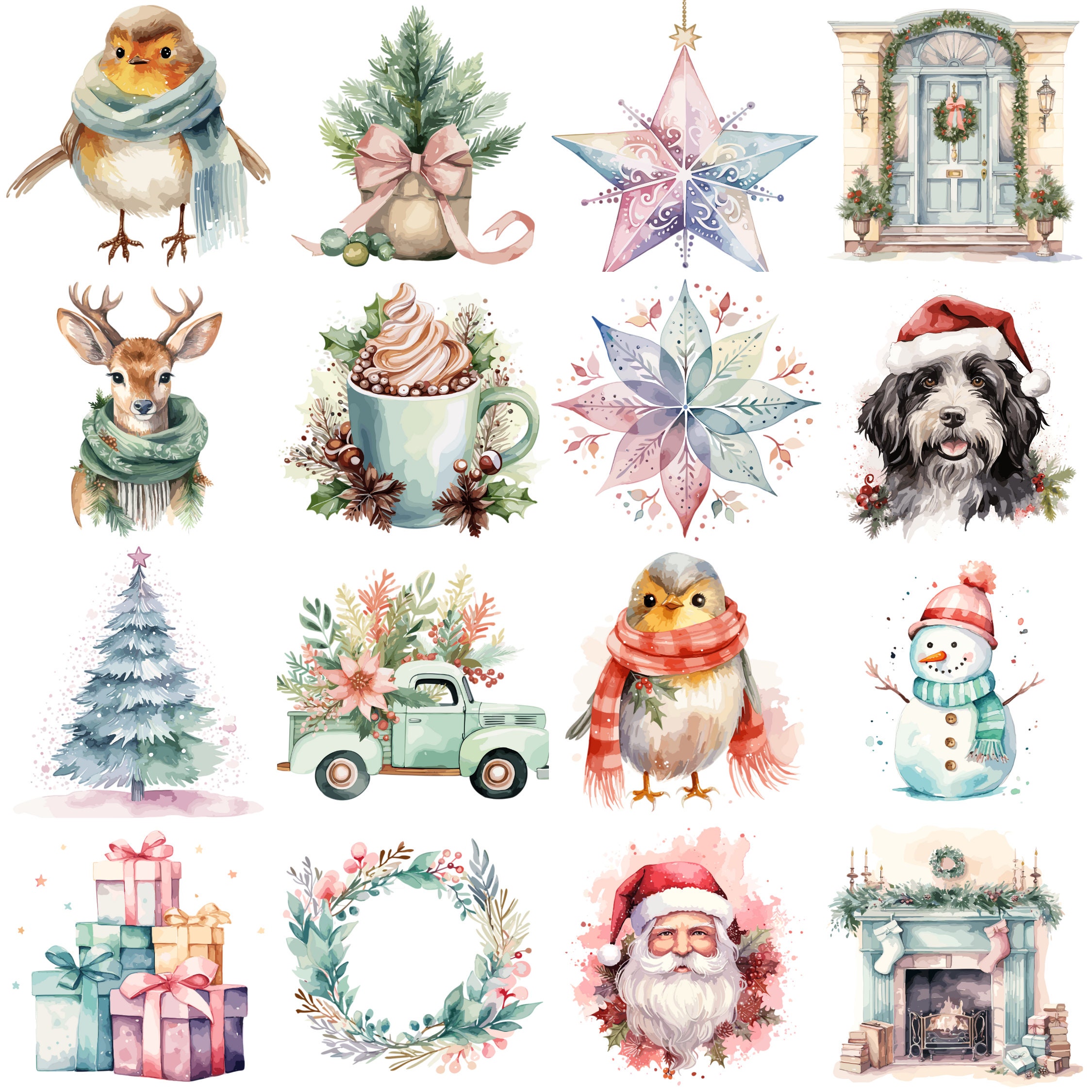 Boho Christmas Clipart, Boho Christmas PNG, Boho Christmas SVG Bundle ...