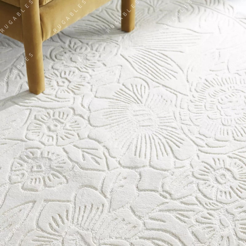 White Wool Rug - Etsy