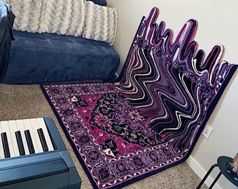 Melting Oriental Rug Multicolored, Hand-tufted Wool Area Rug/carpet for ...