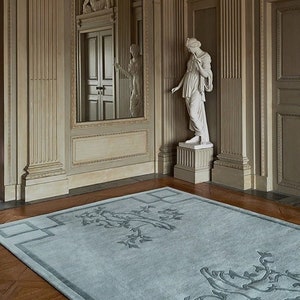 Chinoiserie Parrot Green, Hand-tufted Wool Area Rug/carpet for Bedroom ...