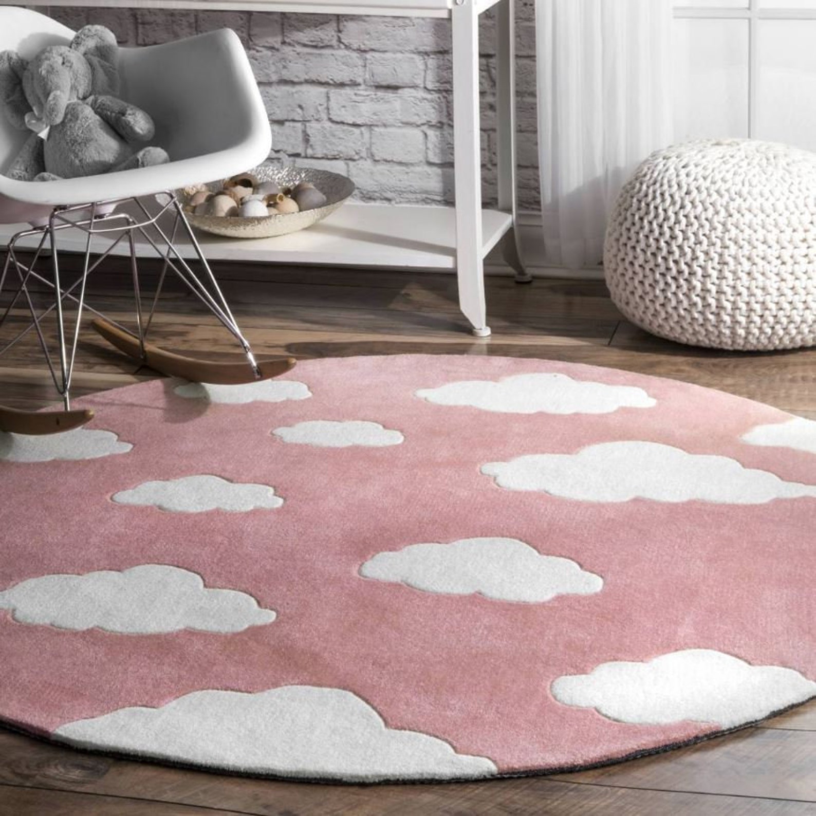 Cloud Baby Blue Modern Hand-tufted 100% Wool Handmade Area Rug Carpet ...