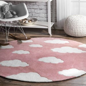 Cloud Baby Blue Modern Hand-tufted 100% Wool Handmade Area Rug Carpet ...